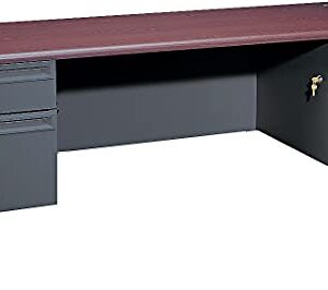 HON 38854NS 38000 Series Kneespace Credenza, 72w x 24d x 29-1/2h, Mahogany/Charcoal