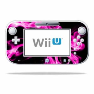 mightyskins skin compatible with nintendo wii u gamepad controller wrap sticker skins pink flames