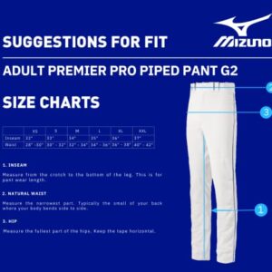 Mizuno Premier Pro Piped G2 Pants, White/Navy, Small