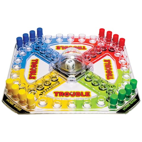 Classic Trouble with Retro Artwork and Pop-o-Matic Popper by Winning Moves Games USA, Designed for Kids, Ages 5+ Perfect For An Indoor Interactive Activity (1176), Extra Wide