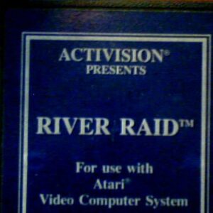 1982 Activision Presents "River Raid" Video Game Cartridge for Atari 2600---blue Image Label Version #Ax-020-04 (Activision Presents River Raid for Use with Atari Video Game System---program Contents Audio Visual Display, and Label---activision 1982 Ax-02