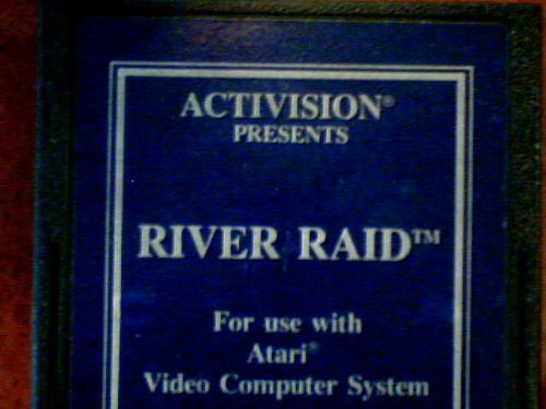 1982 Activision Presents "River Raid" Video Game Cartridge for Atari 2600---blue Image Label Version #Ax-020-04 (Activision Presents River Raid for Use with Atari Video Game System---program Contents Audio Visual Display, and Label---activision 1982 Ax-02