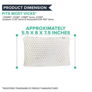 Crucial Air Replacement Air Filters Compatible with Vicks Part WF2 Humidifier Models V3500N, V3100, V3900, V3700 Sunbeam 1118, Honeywell HCM 350 - Home Humidifier, Vacuum Cleaners (2 Pack)