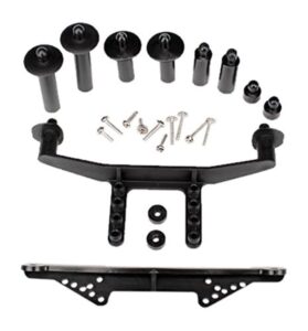 traxxas front & rear body mount with body posts, body post extensions & hardware, black