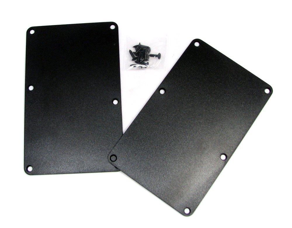 2pc. Black Plastic Electric Guitar Cover Plates with Screws