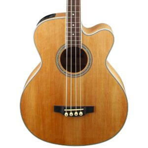 takamine g series gb72ce-nat jumbo acoustic electric bass guitar, natural