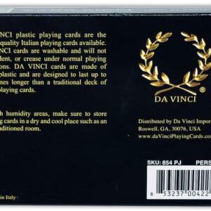 DA VINCI Persiano, Italian 100% Plastic Playing Cards, 2-Deck Set Poker Size Jumbo Index, with Hard Shell Case and 2 Cut Cards