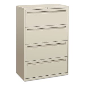 hon 784lq 700 series four-drawer lateral file, 36w x 19-1/4d, light gray