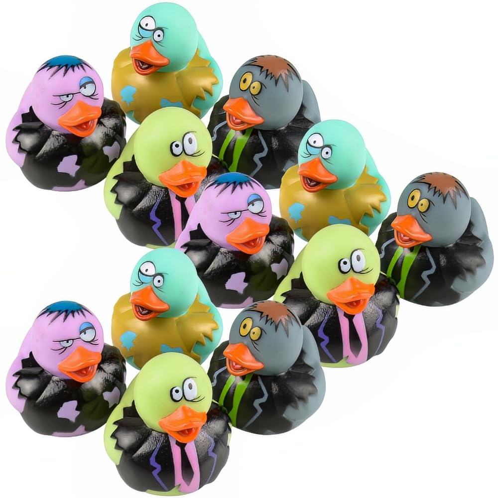 2-inch Zombie Rubber Duckies (Bulk Pack of 12 Ducks)