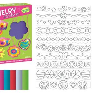 Peaceable Kingdom Sticker Crafts Make My Own Foil Art Sticker Jewelry Kit for Kids