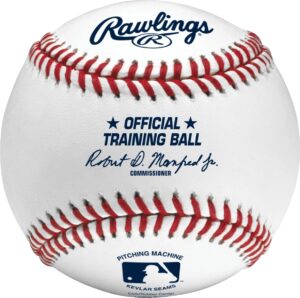 rawlings | flat seam pitching machine training baseballs | ropm | leather cover | durable kevlar seam | 12 count