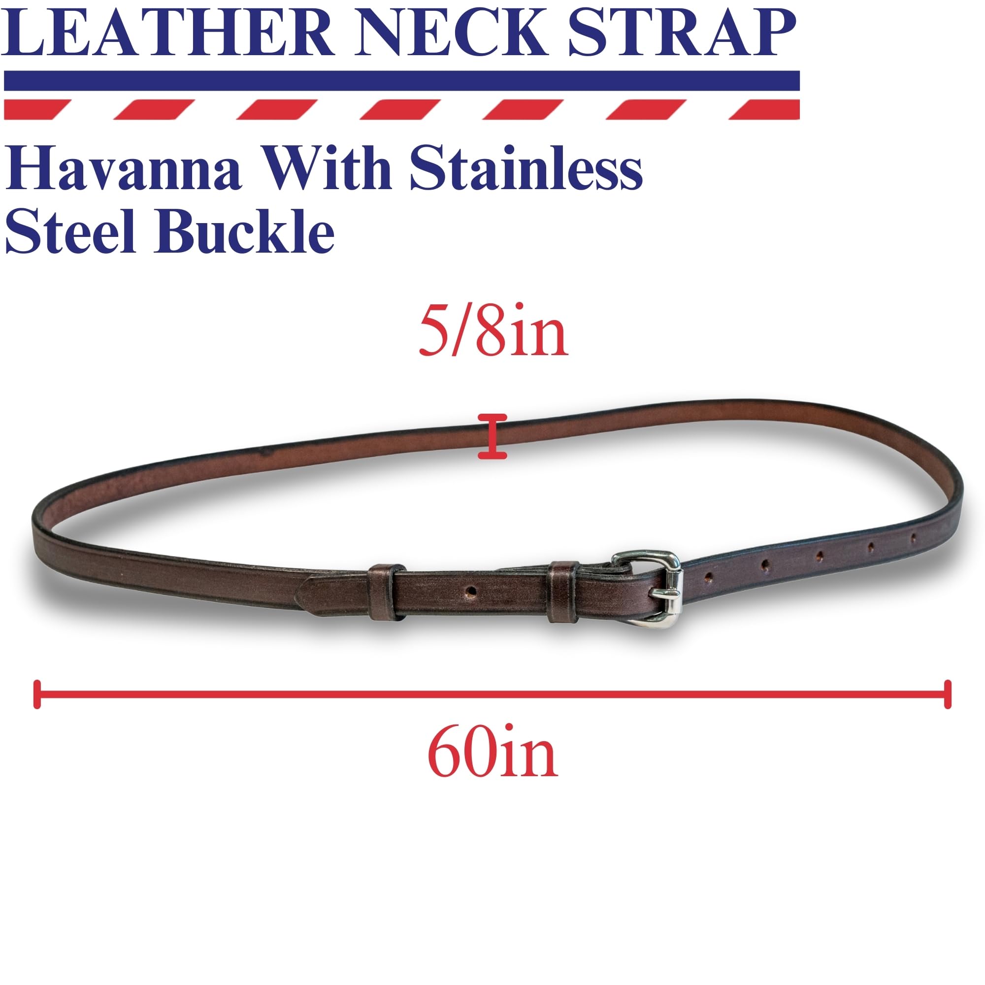 Nunn Finer Neck Grab Strap Leather (Havanna Stainless Steel)