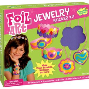 Peaceable Kingdom Sticker Crafts Make My Own Foil Art Sticker Jewelry Kit for Kids