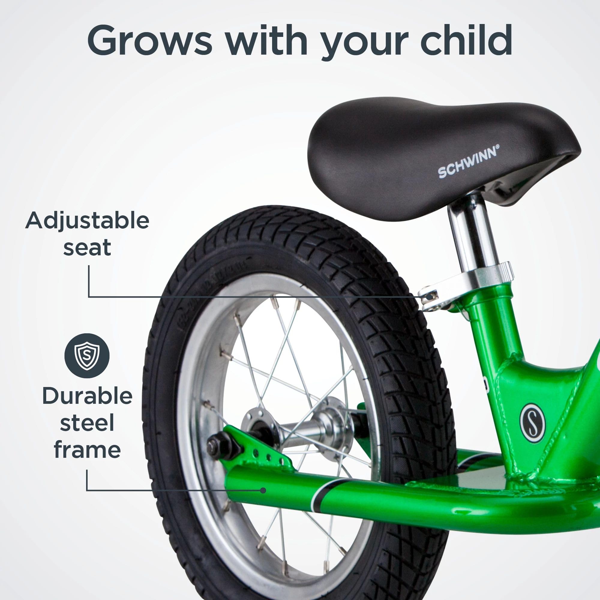 Schwinn Toddler Balance Bike, Boys and Girls, Fits Kids 28-38-Inches Tall, with 12-Inch Wheels, Beginner Rider Training, Green