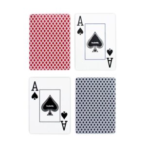 Brybelly 12 Decks of Playing Cards|Poker Wide Size (6 Red/6 Blue)|Plastic Coated Cards for Poker, Blackjack| Jumbo Index