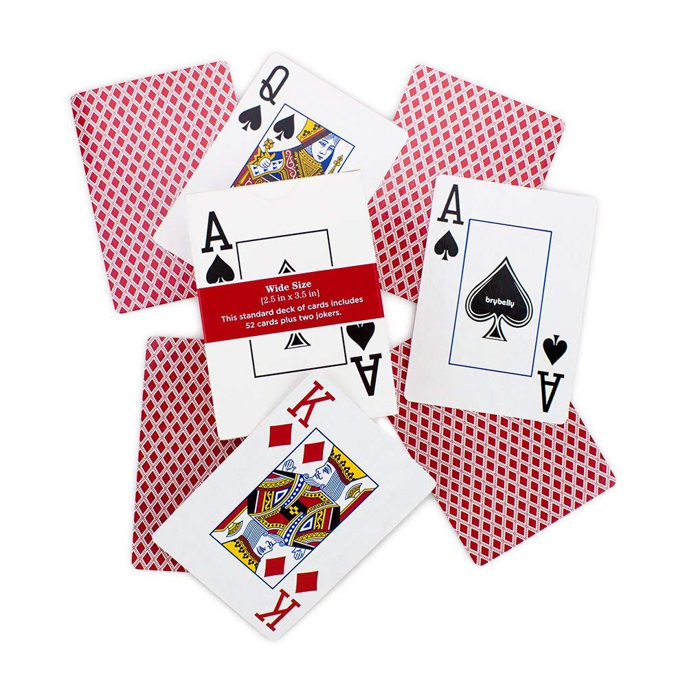 Brybelly 12 Decks of Playing Cards|Poker Wide Size (6 Red/6 Blue)|Plastic Coated Cards for Poker, Blackjack| Jumbo Index