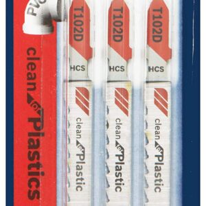 Bosch T102D3 3-Piece 3 In. 6 TPI Clean for Polypropylene High Carbon Steel Jig Saw Blades