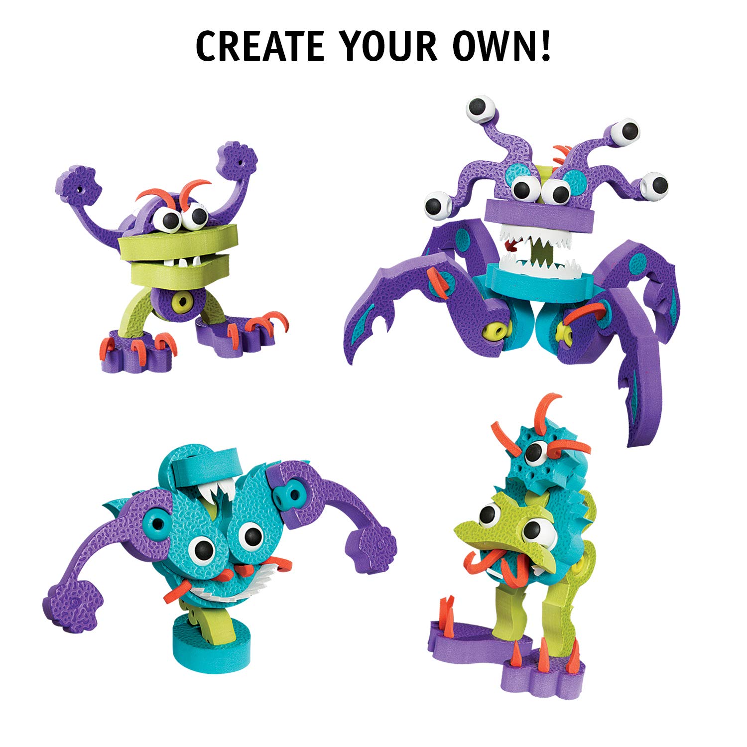 Bloco Toys Ogre & Monsters | STEM Toy | DIY Building Construction Set (280 Pieces)