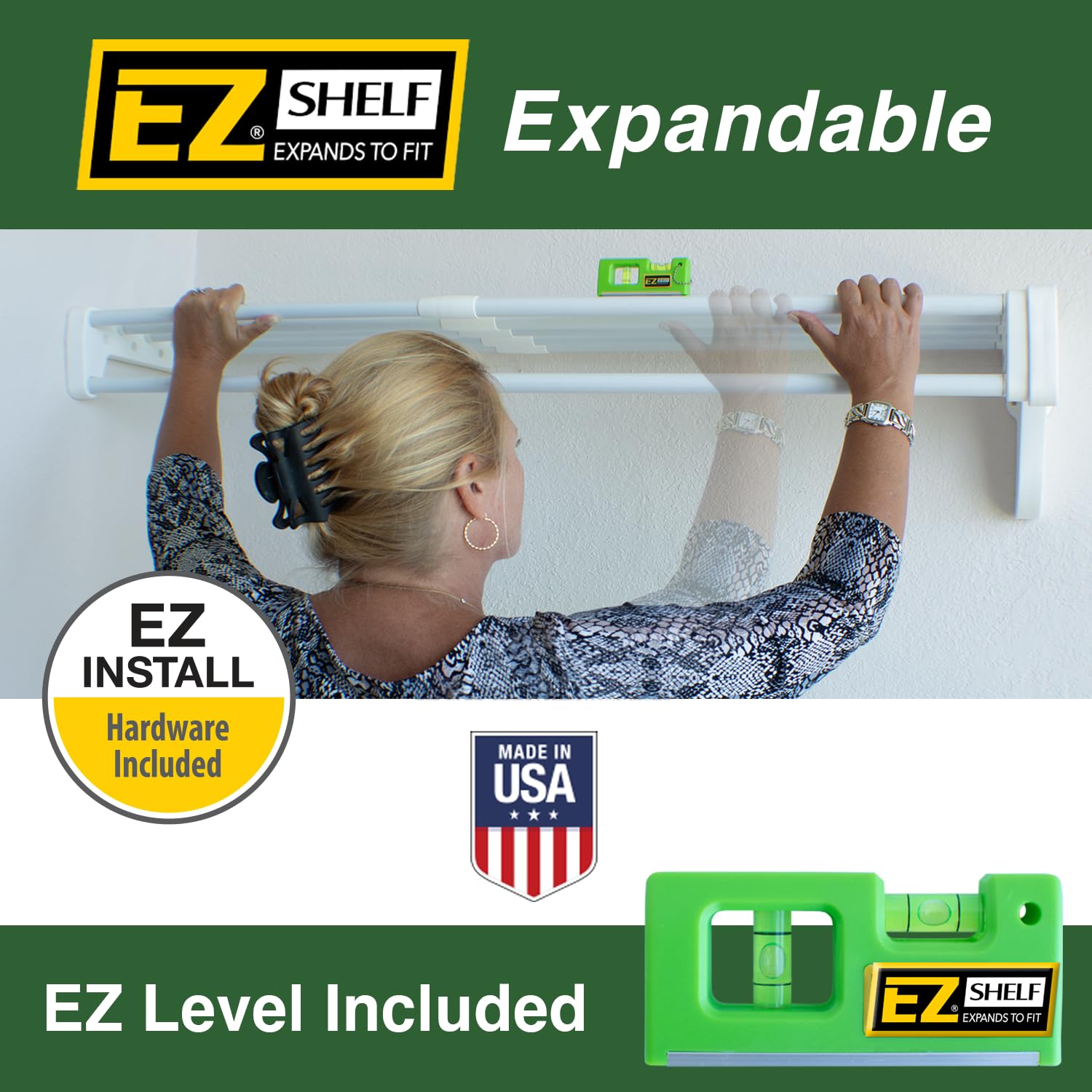 EZ Shelf Expandable Closet Kit with End Brackets