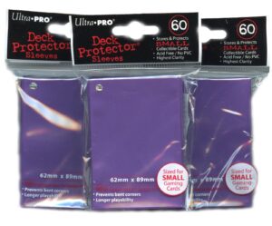 ultra pro card supplies yugioh sized deck protector sleeves purple 60 count x3