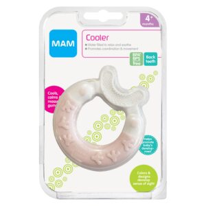 MAM 2-in-1 Bite & Brush Baby Teether, Relieves Teething Symptoms in Babies 3+ Months, Stimulates Sensory Development, 1 Pack, 3+ Months, Violet/Girl