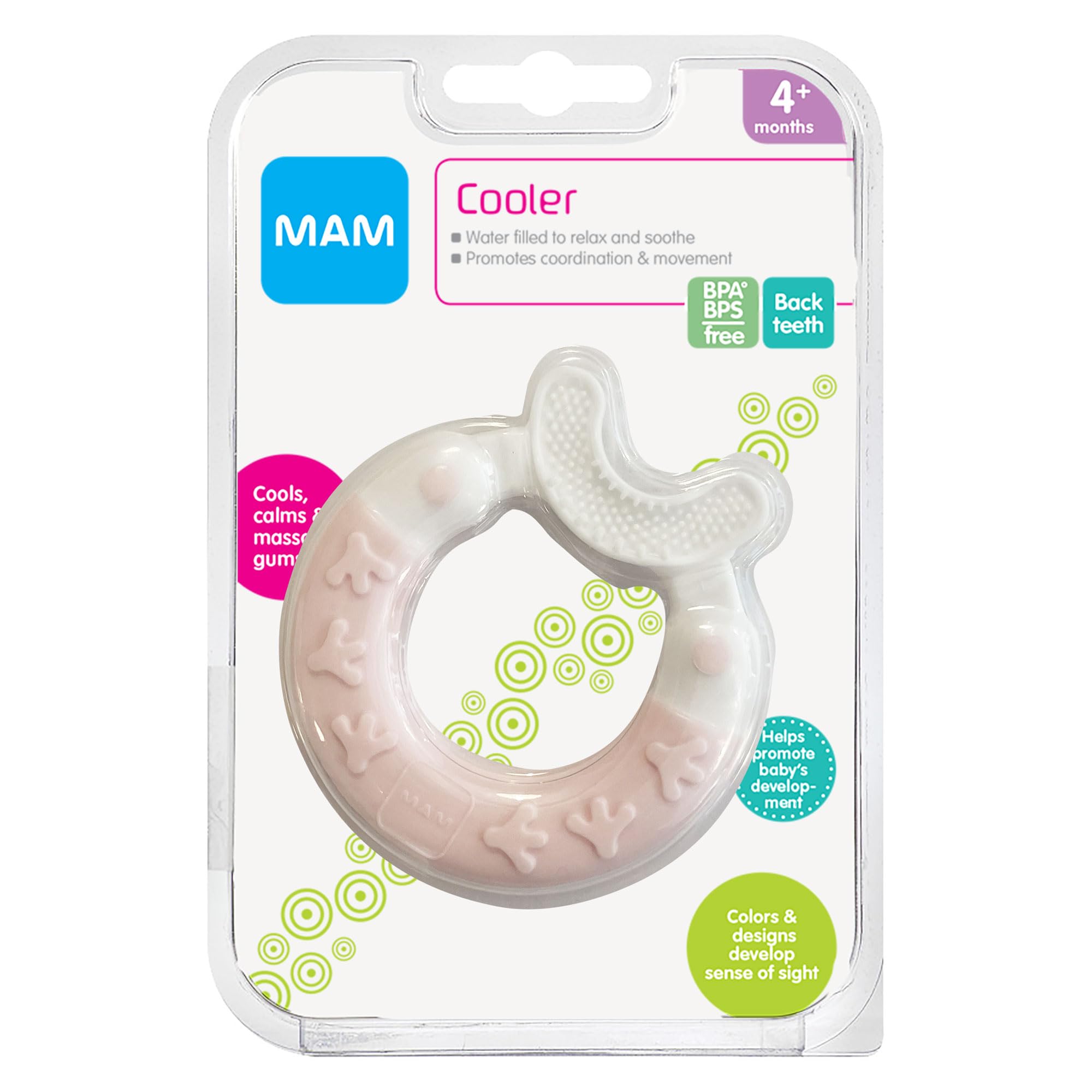 MAM 2-in-1 Bite & Brush Baby Teether, Relieves Teething Symptoms in Babies 3+ Months, Stimulates Sensory Development, 1 Pack, 3+ Months, Violet/Girl