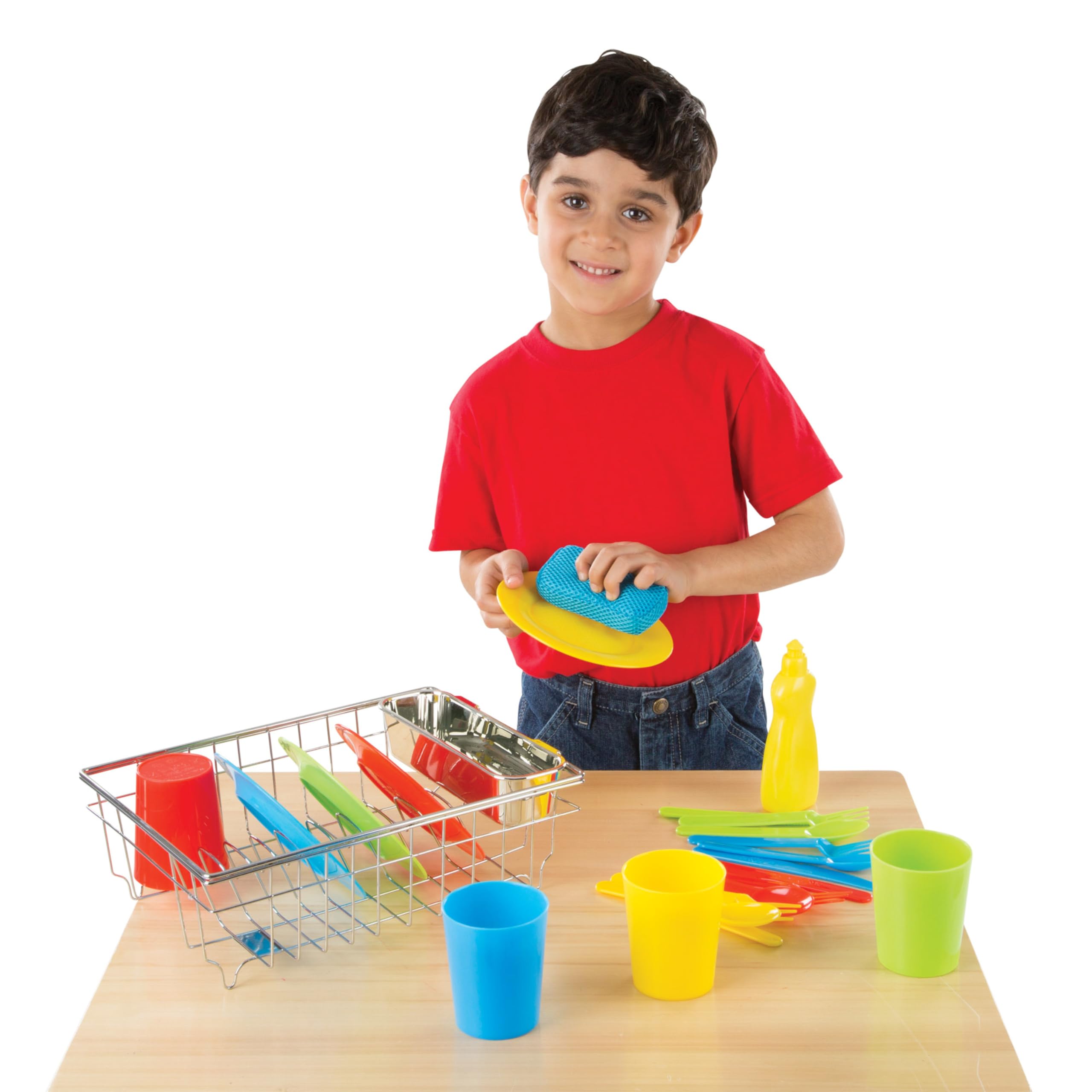 Melissa & Doug Let's Play House Wash and Dry Dish Set (24 pcs)