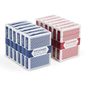 brybelly 12 decks of playing cards|poker wide size (6 red/6 blue)|plastic coated cards for poker, blackjack| jumbo index