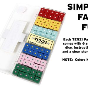 TENZI Party Pack Dice Game Bundle with 77 Ways to Play A Fun, Fast Frenzy for The Whole Family - 6 Sets of 10 Colored Dice - Colors May Vary