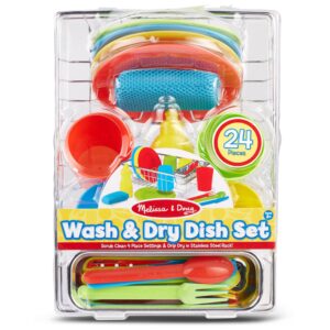 Melissa & Doug Let's Play House Wash and Dry Dish Set (24 pcs)