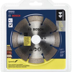 BOSCH DB4541S 4-1/2 in. Standard Segmented Rim Diamond Blade with 7/8 in. Arbor for Universal Rough Cut Wet/Dry Cutting Applications in Pavers, Soft Brick, Concrete/Block