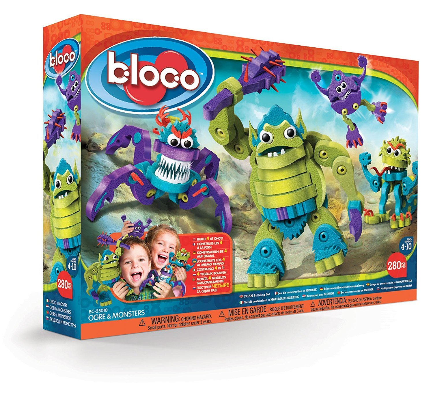 Bloco Toys Ogre & Monsters | STEM Toy | DIY Building Construction Set (280 Pieces)