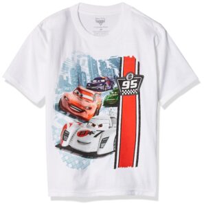 cars little boys' toddler race toddler t-shirt, white, 4t