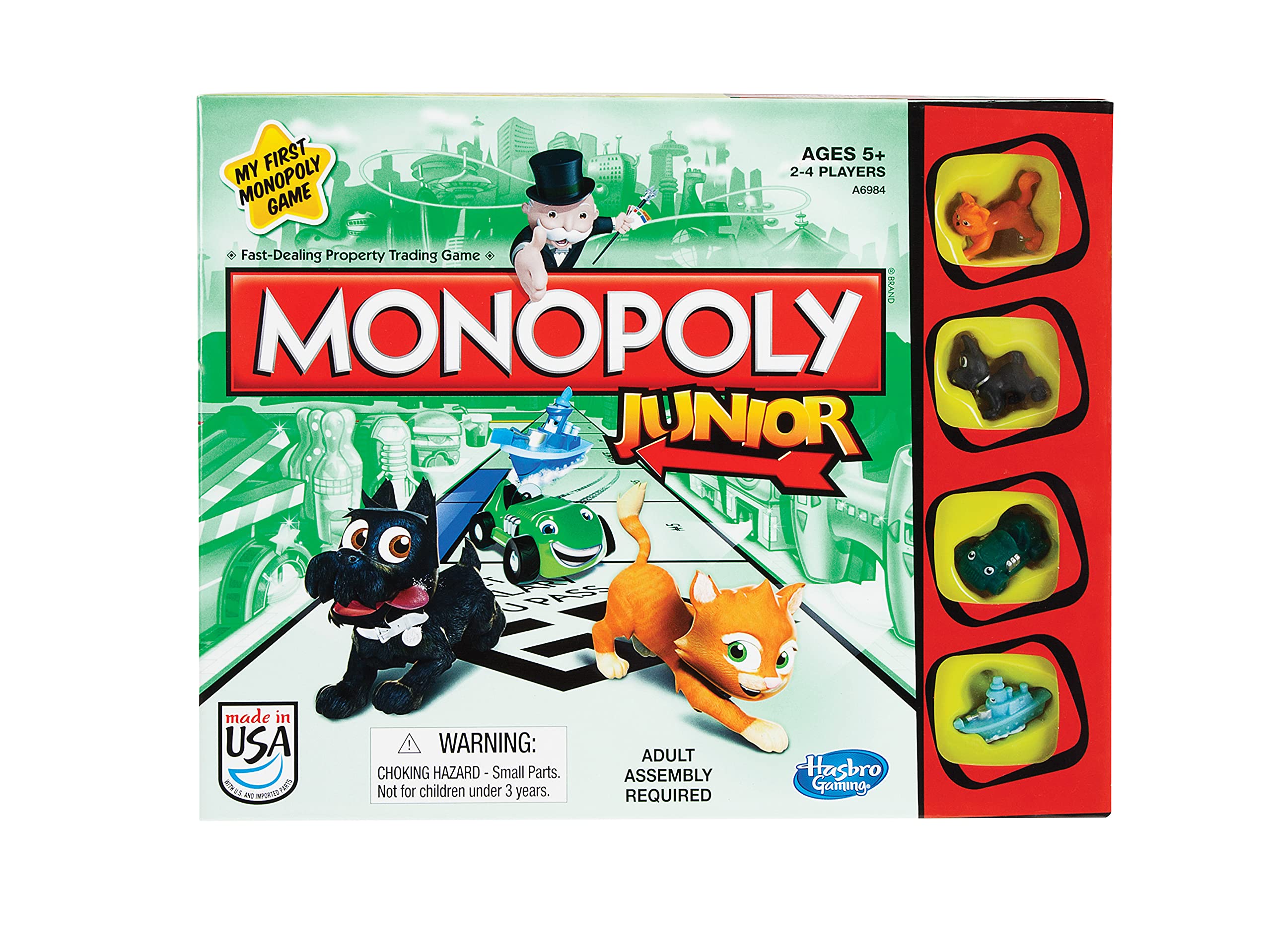 Hasbro Gaming Monopoly Junior Board Game for Kids Ages 5 and Up, 2-4 Players, Family Games