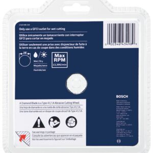 BOSCH DB4541S 4-1/2 in. Standard Segmented Rim Diamond Blade with 7/8 in. Arbor for Universal Rough Cut Wet/Dry Cutting Applications in Pavers, Soft Brick, Concrete/Block