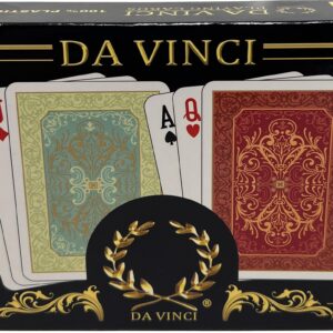 DA VINCI Persiano, Italian 100% Plastic Playing Cards, 2 Deck Set Poker Size Regular Index, with Hard Shell Case & 2 Cut Cards