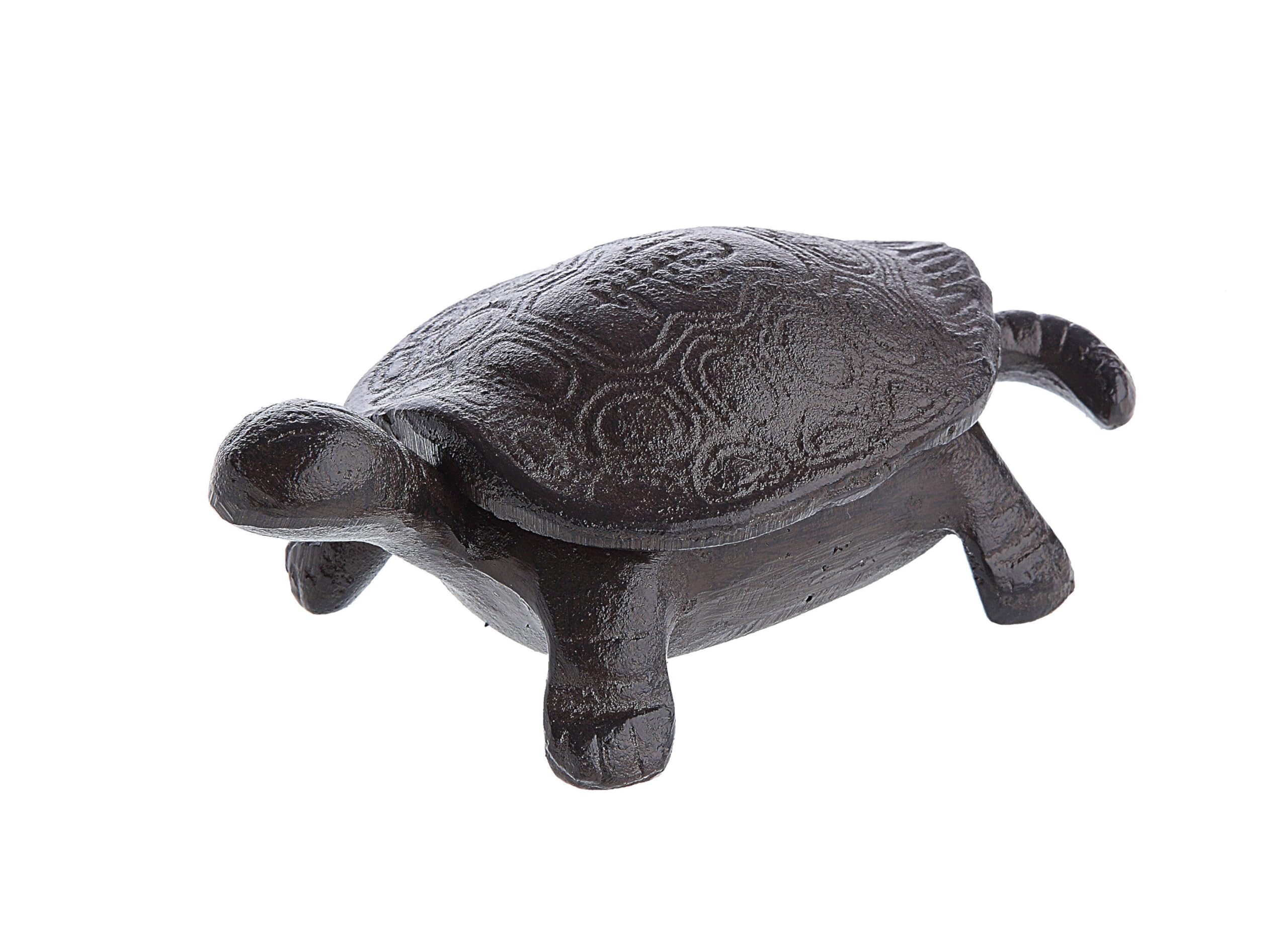 Creative Co-Op DA0940 Secret Garden Decorative Cast Iron Tortoise Box