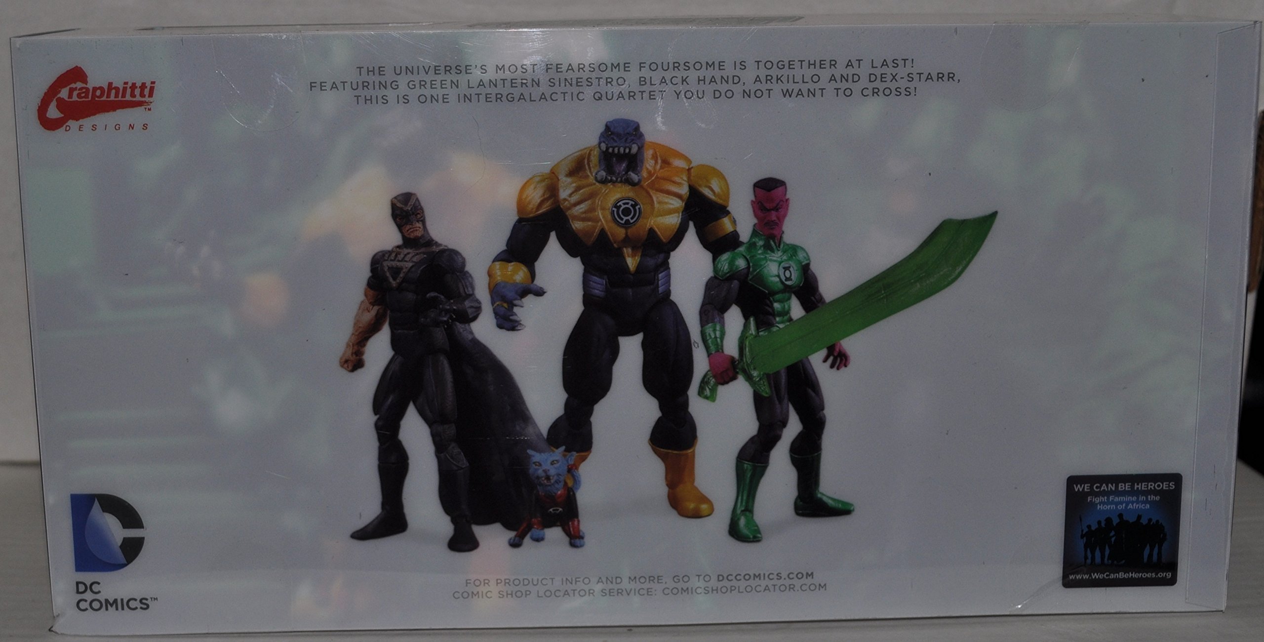 SDCC 2013 DC Comics Super Heroes Black Hand, Green Lantern Sinestro, Arkillo & Dex-Starr Action Figure 4-Pack