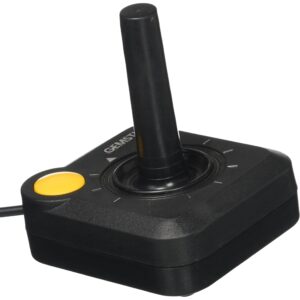 Gemstik Video Game Joystick Wired Controller for Atari 2600 Video Game (Yellow Button/silver Lettering/black Body Version)(atari 2600 Version) Made in Taiwan