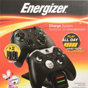 PDP Gaming Energizer Dual Controller Charging System, Two Rechargeable Battery Packs: Black - Xbox One