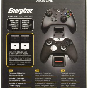 PDP Gaming Energizer Dual Controller Charging System, Two Rechargeable Battery Packs: Black - Xbox One