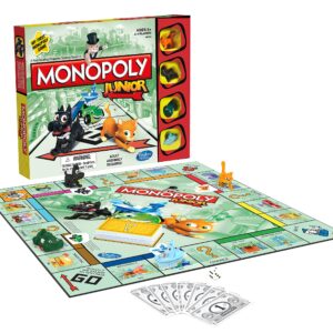 Hasbro Gaming Monopoly Junior Board Game for Kids Ages 5 and Up, 2-4 Players, Family Games