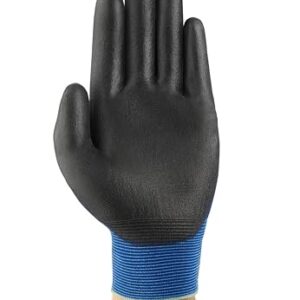 Ansell HyFlex 11-618 Nylon Light Duty Multi-Purpose Glove with Knitwrist, Abrasion/Cut Resistant, Size 8, Blue (Pack of 12 Pair)