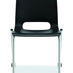 HON Motivate Guest Chair - Stacking Chair for Office Set of Two, Onyx (HMG1)