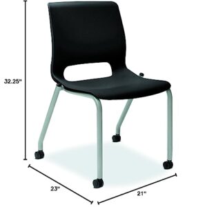 HON Motivate Guest Chair - Stacking Chair for Office Set of Two, Onyx (HMG1)