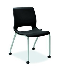 hon motivate guest chair - stacking chair for office set of two, onyx (hmg1)