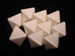 white blank d8 dice set of 10