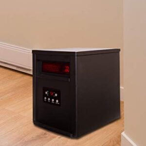 LifeSmart LifePro 1500W Portable Electric Infrared Quartz Indoor Space Heater with 6 Adjustable Heating Elements and Remote Control, Black