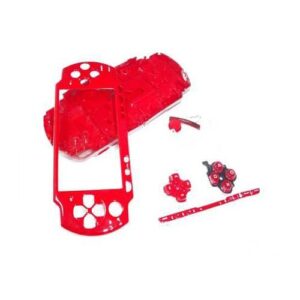 OSTENT Full Housing Shell Faceplate Case Parts Replacement for Sony PSP 2000 Console Color Red