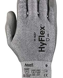 Ansell HyFlex 11-627 Lycra Light Duty Safety Glove with DSM Dyneema Technology, Abrasion/Cut Resistant, Size 10, Gray (Pack of 12 Pair)